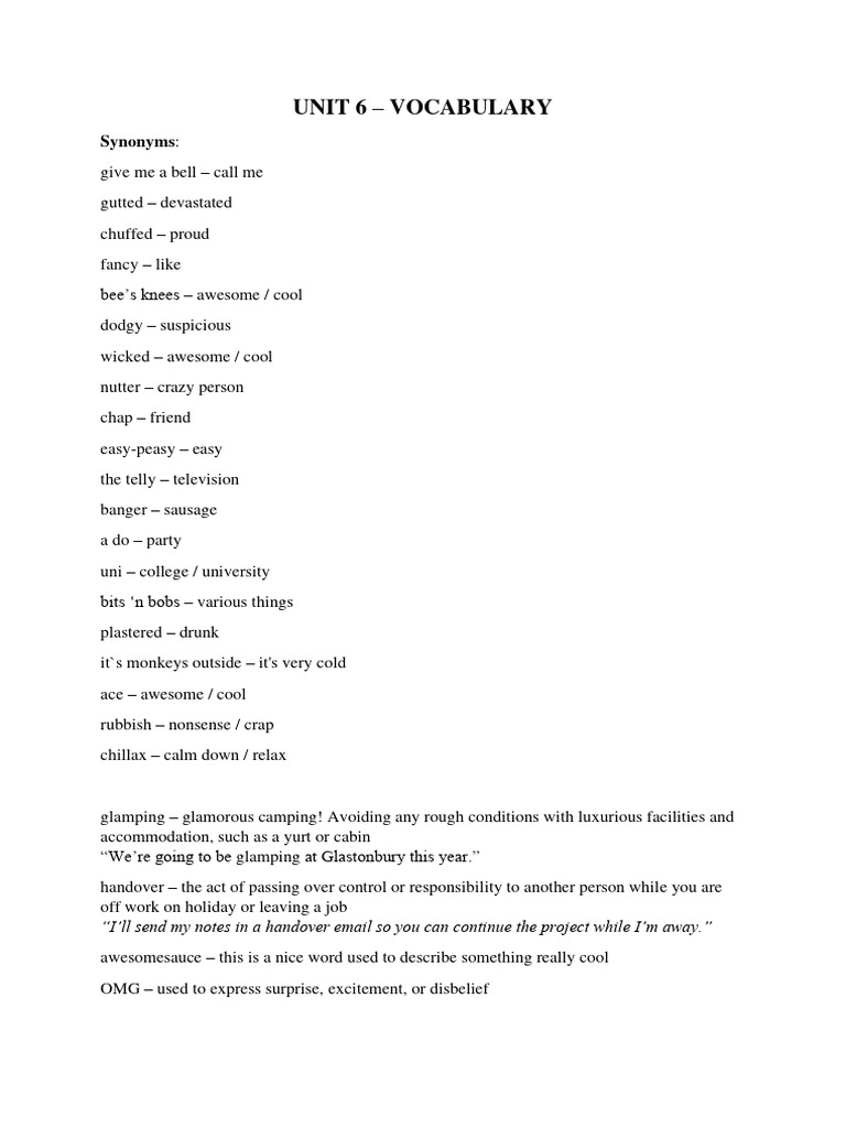 Unit 6 Vocabulary | PDF | Sweater | Necklace