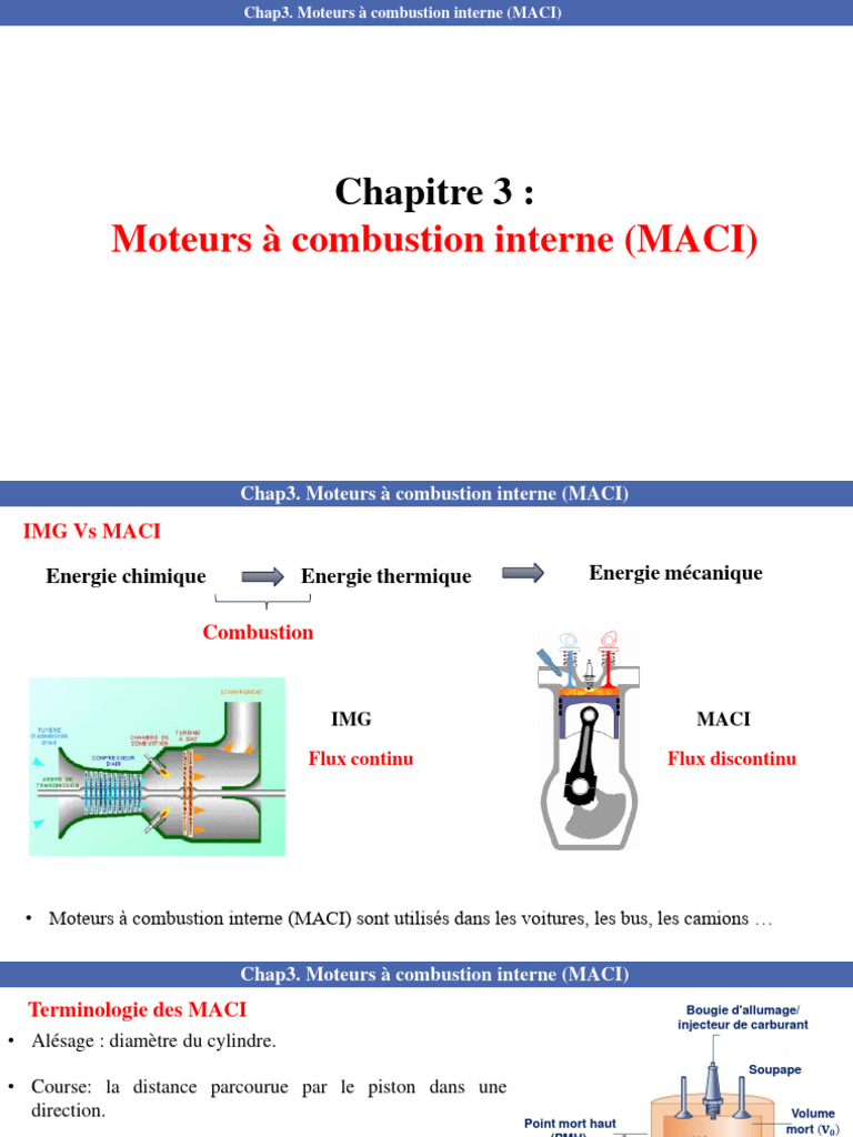 Chap3 - Machines Thermiques | PDF | Piston | Allumage