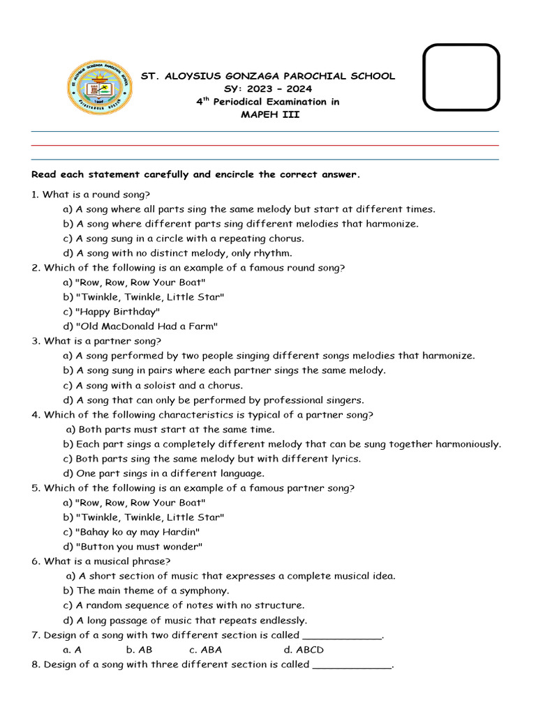 4TH Mapeh 3 | PDF | Puppets