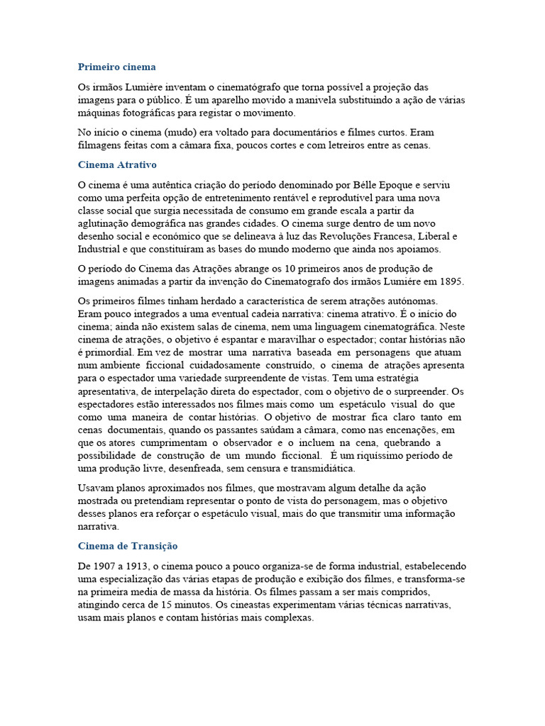 Resumos | PDF | Fotografia cinematográfica | Narrativa