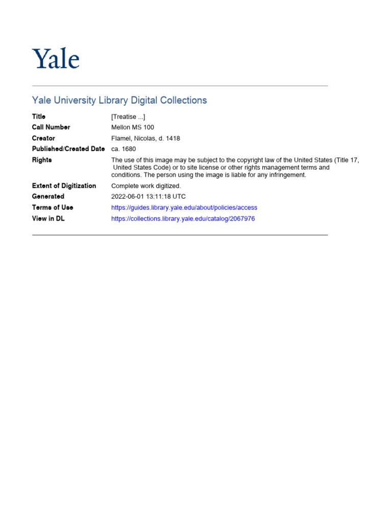 Yale University Library Digital Collections: Title Call Number Creator ...