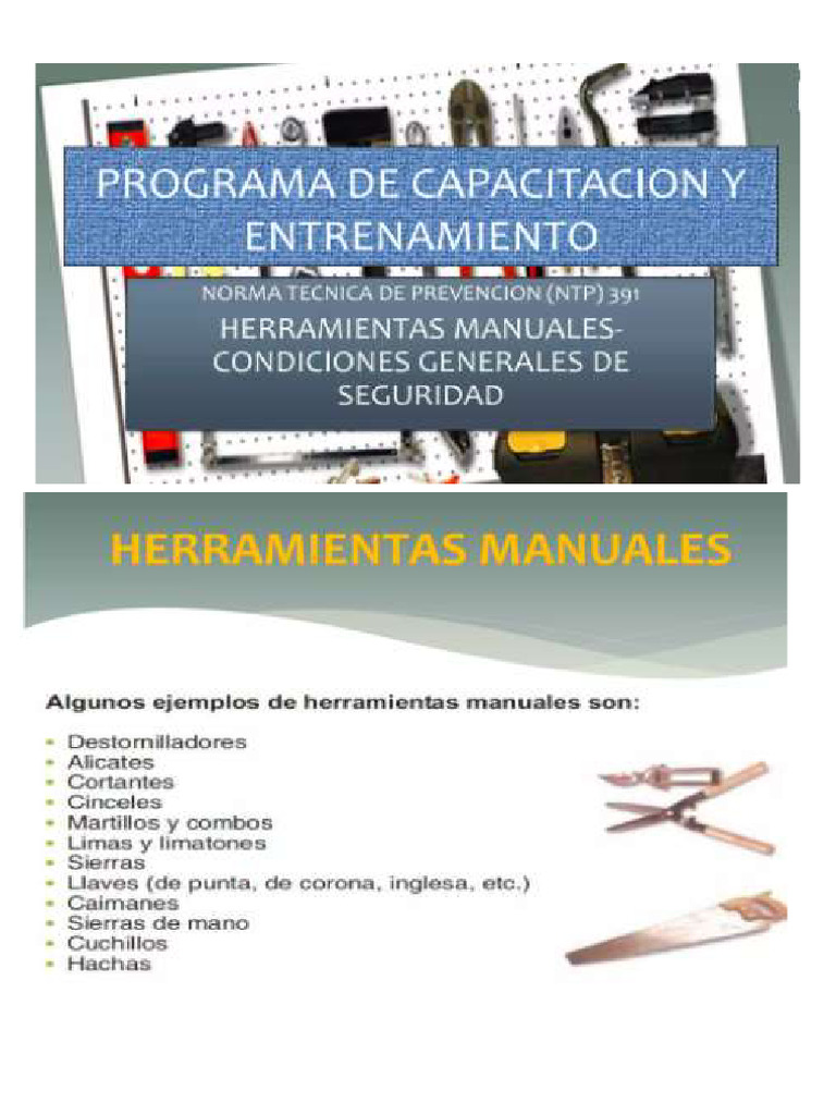 MEMORIA HERRAMIENTAS MANUALES | PDF