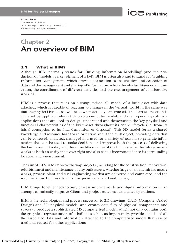 BIM for Project Managers Chapter 2 -An Overview of BIM | PDF | Building Information Modeling | 3 ...