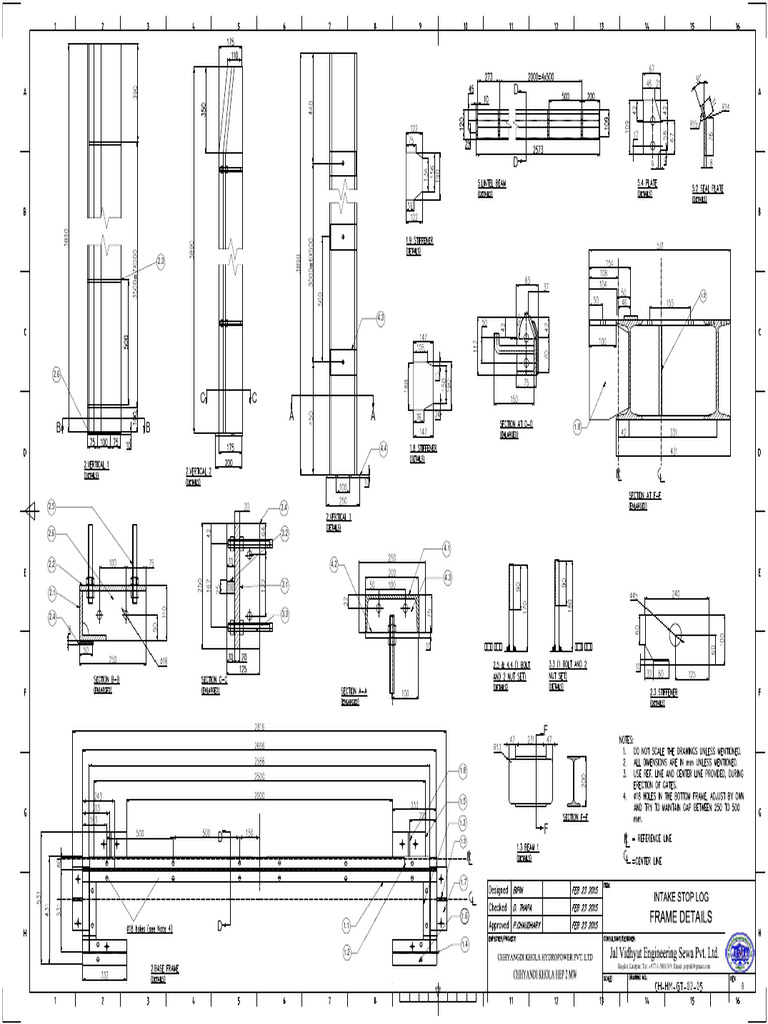Intake Stop Log Frame Details Pdf