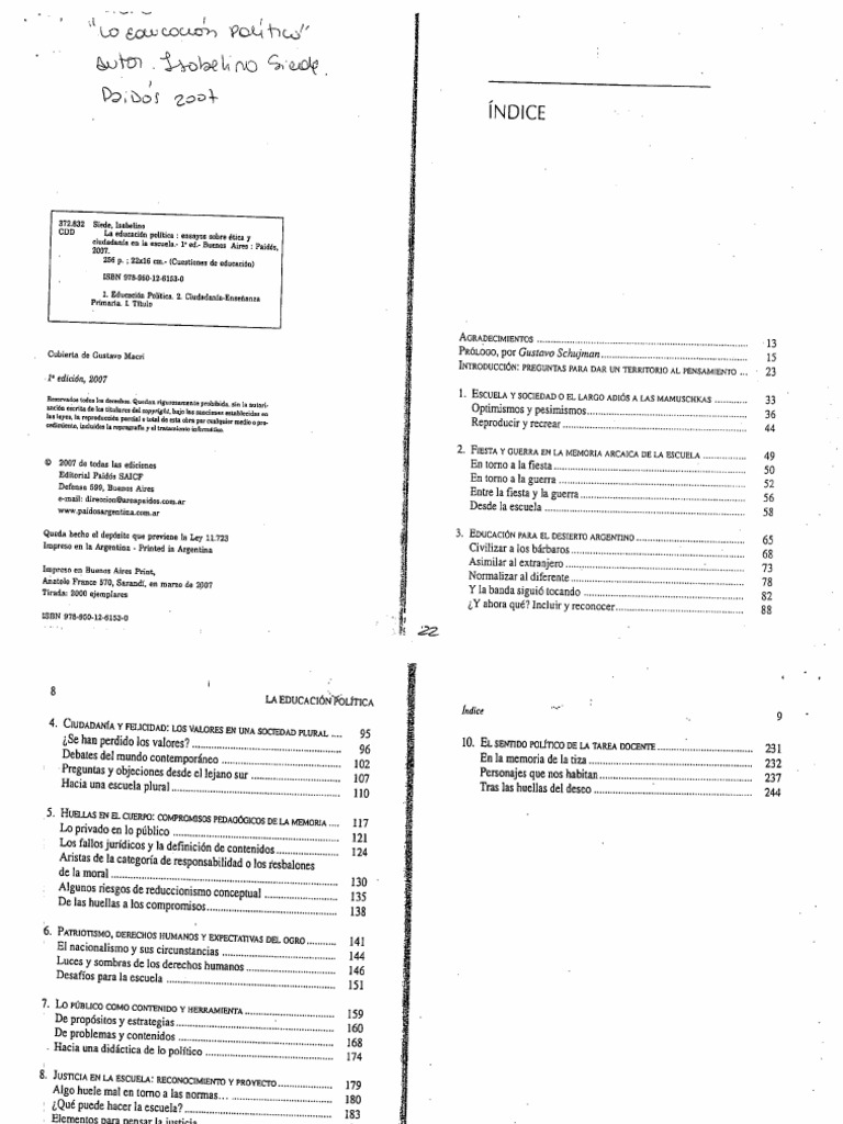 EDUCACION_POLITICA-_Isabelino_Siede-cap_1_Escuela_y_sociedad_o_el_largo ...