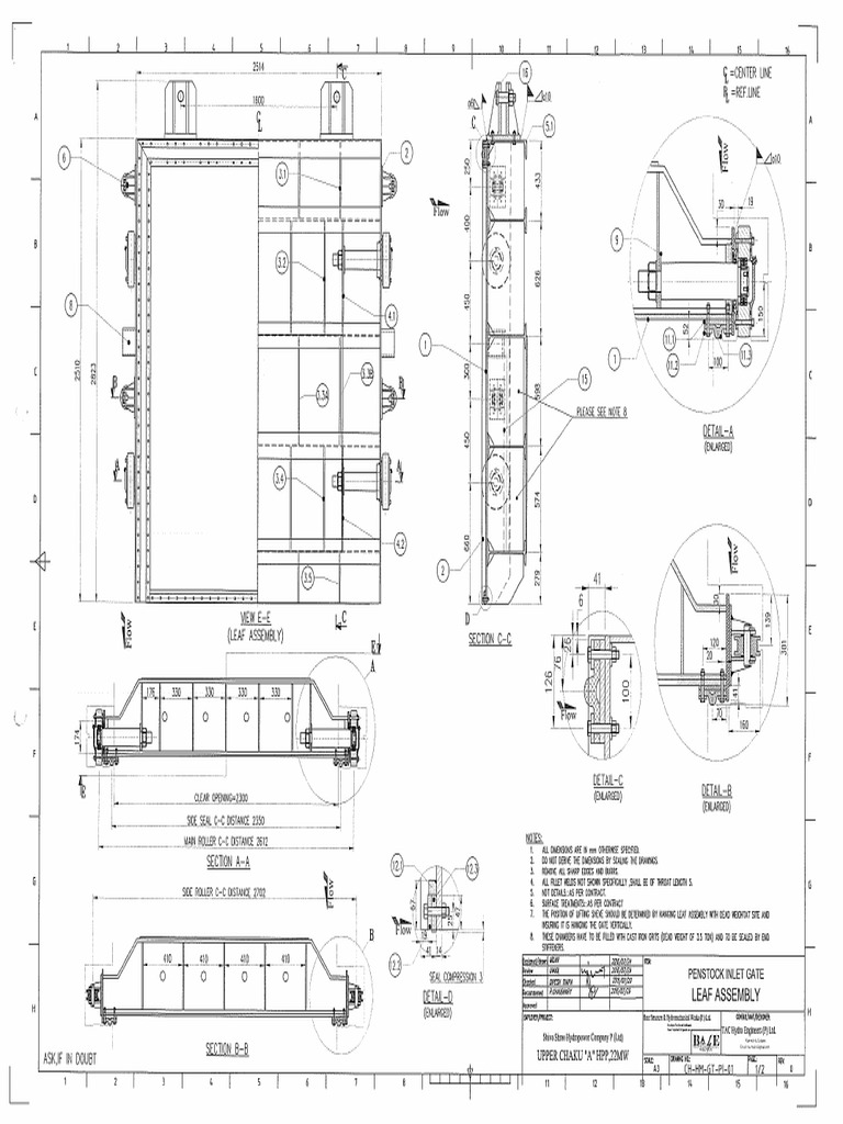 Penstock and Roller Detail | PDF