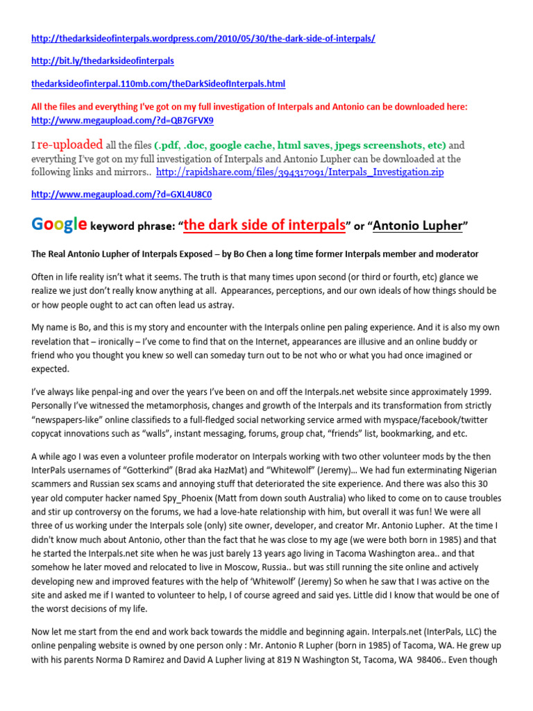 Interpals | PDF | Internet Forum | Wikipedia