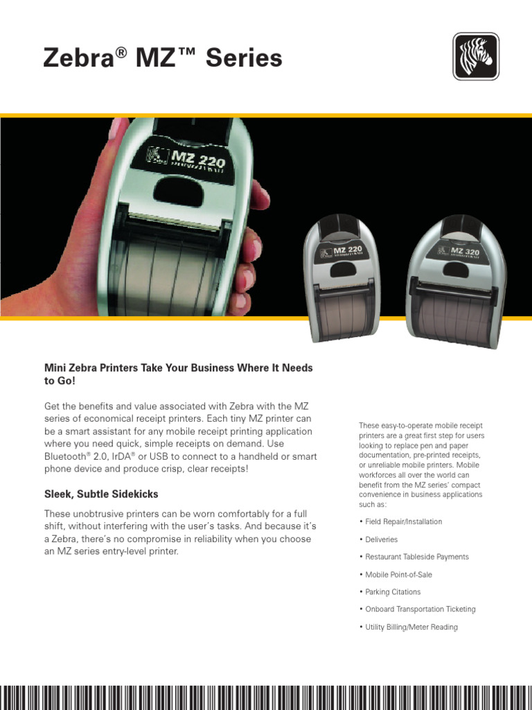 Zebra MZ™ Series: Mini Zebra Printers Take Your Business Where It Needs To Go! | PDF | Printer ...