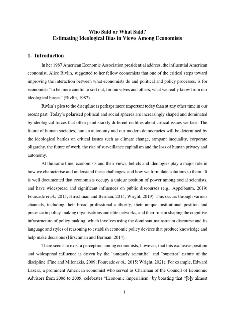 Economist's Ideological Bias - Chang | PDF | Survey Methodology | Bias
