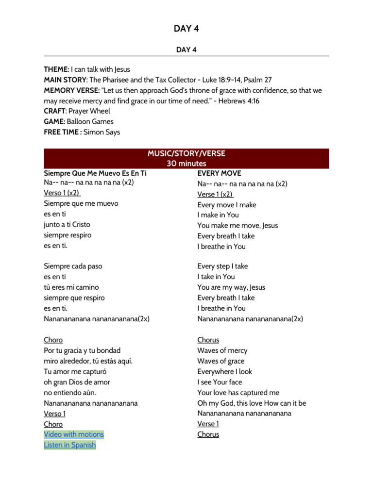 VBS Day4 | PDF | Prayer | Jesus