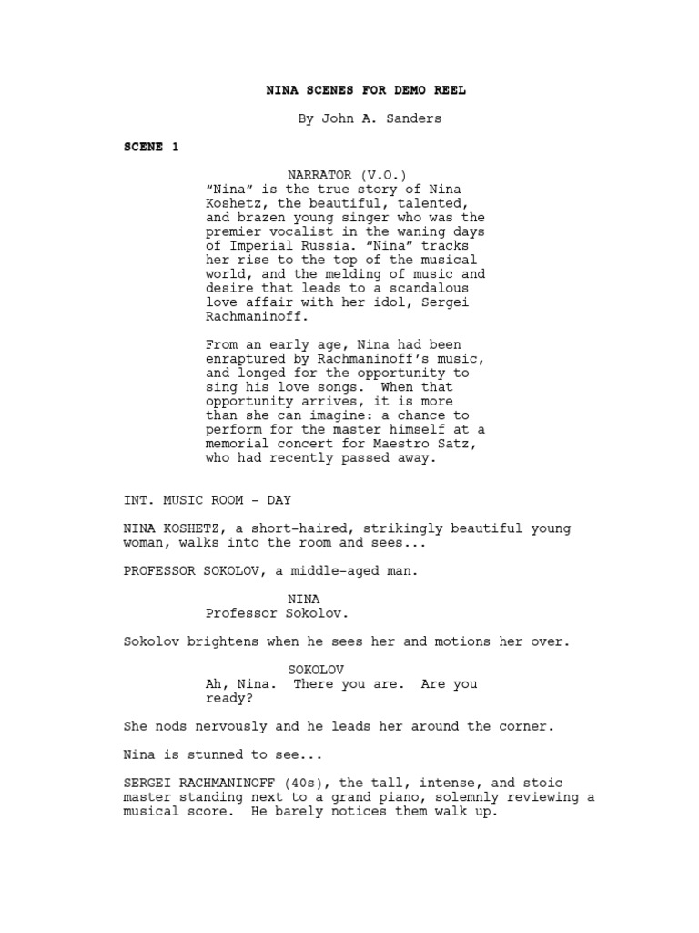 Nina Scenes For Demo Reel | PDF