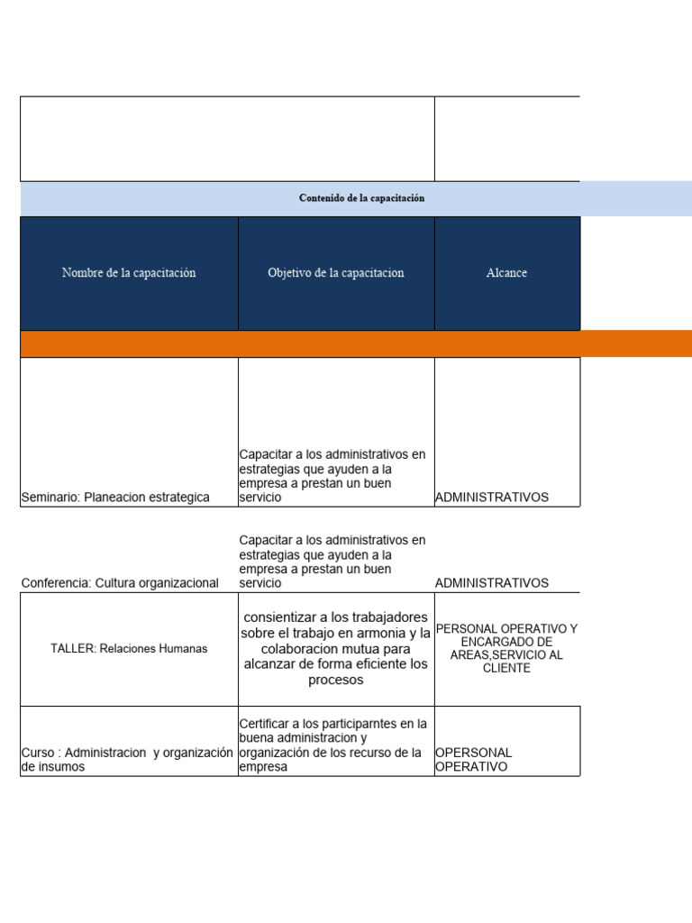 PLAN DE CAPACITACION ANUAL(4) (8) | PDF | Business | Creación de capacidad