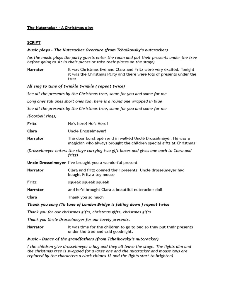 The Nutcracker Script | PDF | The Nutcracker | Candy