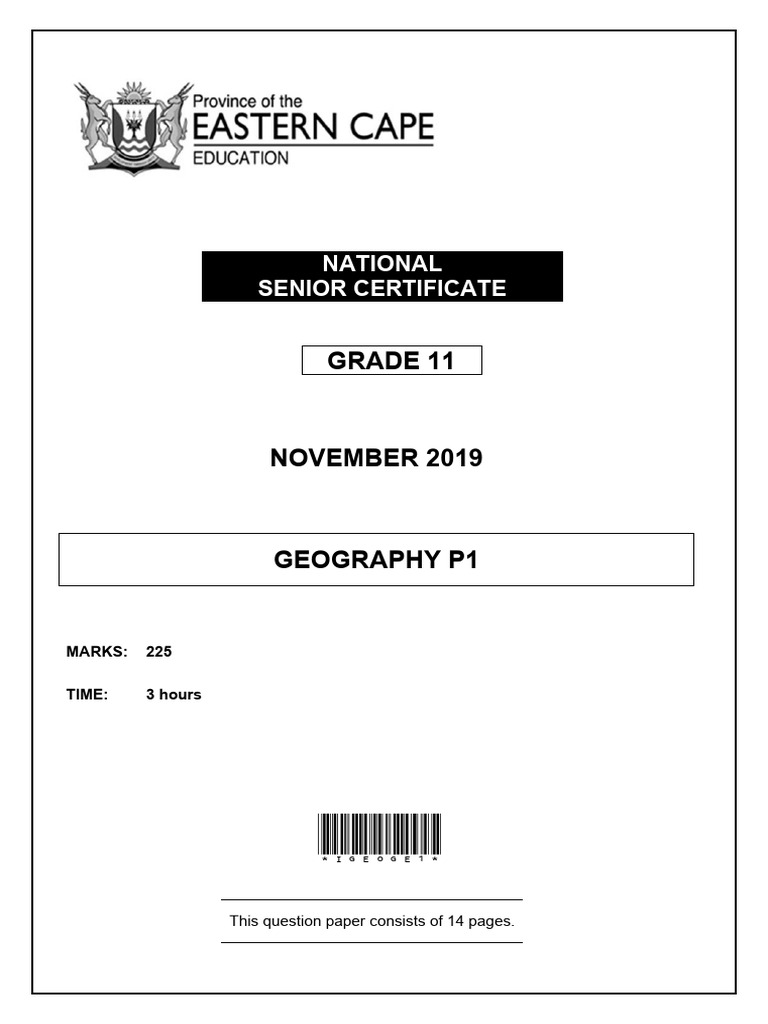 GEOGRAPHY P1 GR11 QP NOV2019 - Eng D | PDF | Green Economy | Wound