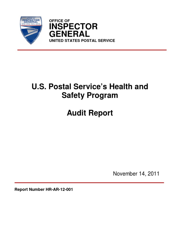 OIG Audit of USPS Health and Safety Program | PDF | Occupational Safety ...