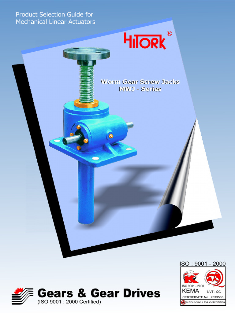 Worm Gear Screw Jack Product Guide | PDF | Gear | Screw