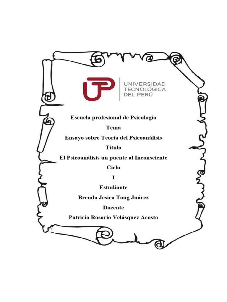 Brenda Tong - Ensayo de Teorias Psicologicas | PDF | Mente inconsciente ...