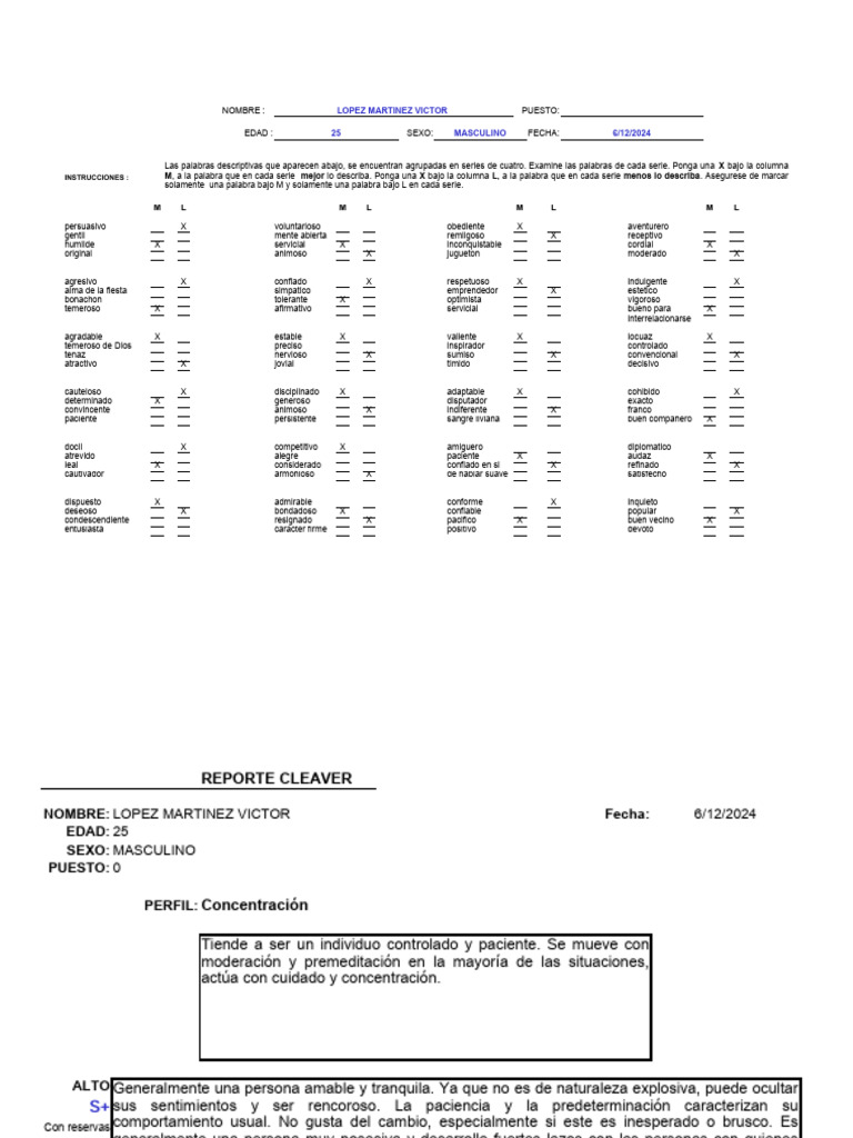 Evaluacion Cleaver | PDF
