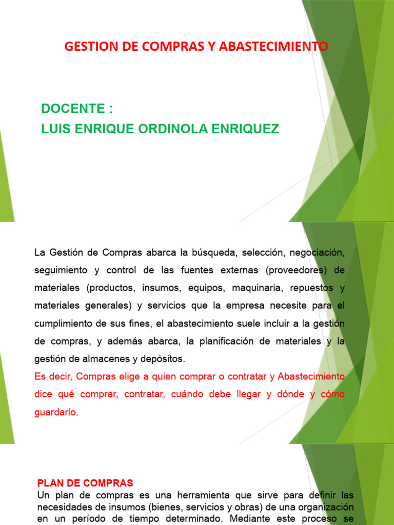 Gestion de Compras y Abastecimiento | Descargar gratis PDF | Presupuesto | Mercado (economía)