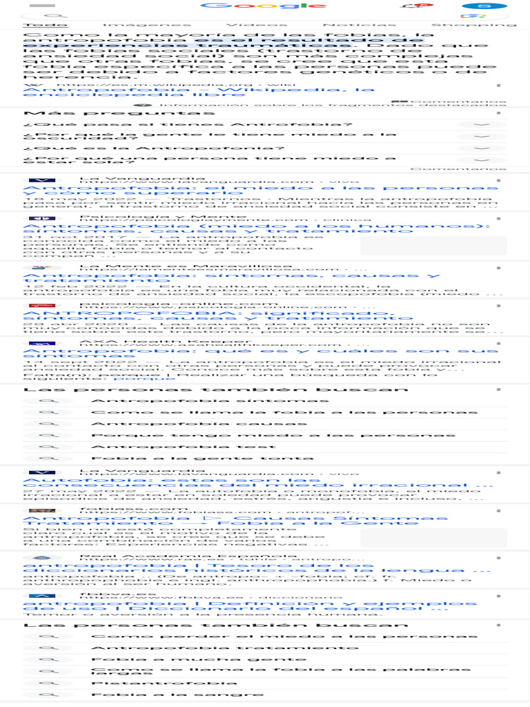 Porque Se Da La Antropofobia - Buscar Con Google | PDF | Desorden de ...