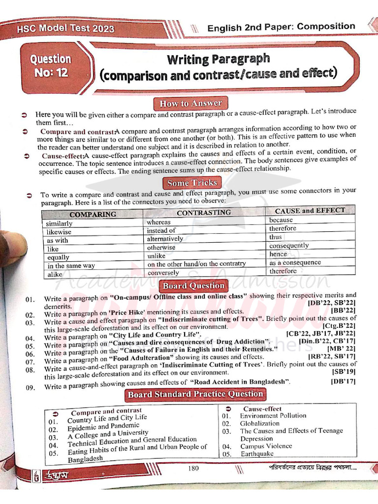 E-2.12 Writing Paragraph (Comparison and Contrast) | PDF