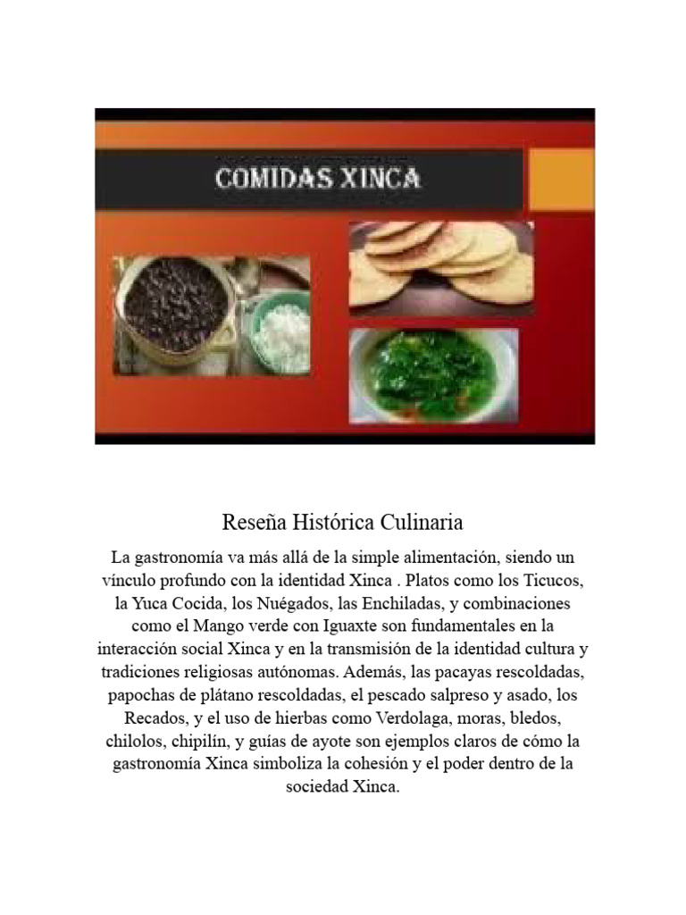 Gastronomia Xinca. | PDF | Salsa | Cocina de las Americas