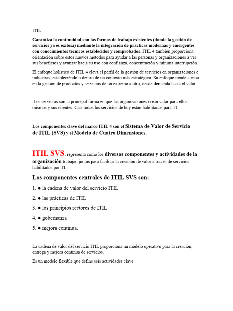 Resumen ITIL | Descargar gratis PDF | Itil | Computación en la nube