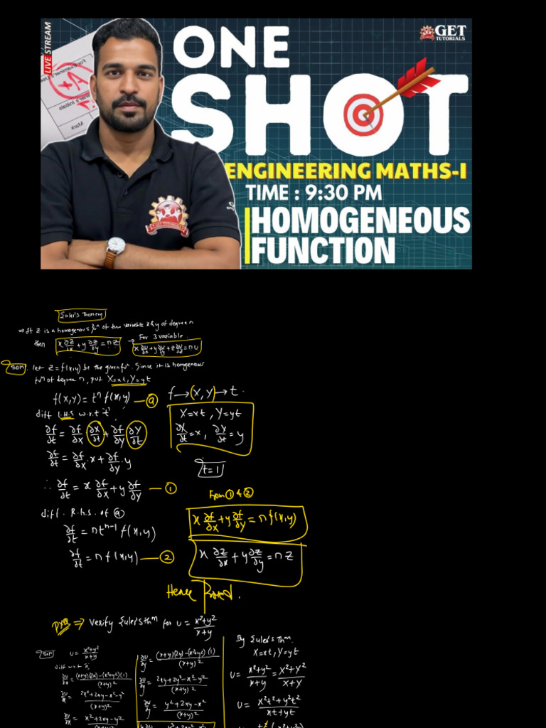 Get Tutorials M1 One Shot Homogeneous Function | PDF
