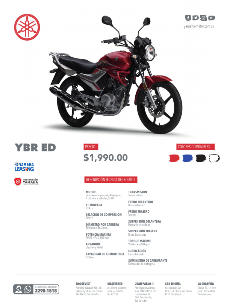 Especificaciones YBR 1 y YBR ED | PDF | Carros deportivos | Fabricantes ...