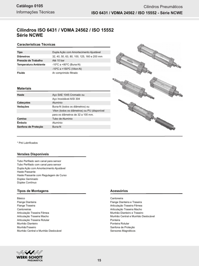 Cilindros Iso 6431 Vdma 24562 Iso 15552 | PDF