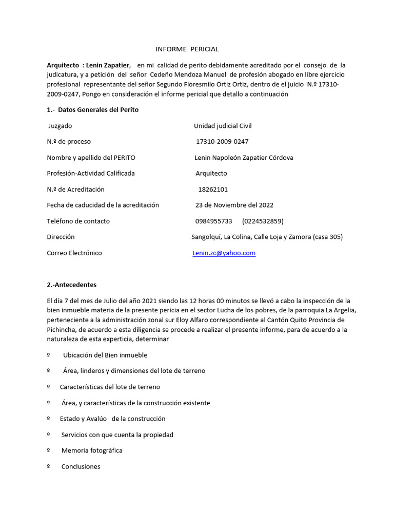 INFORME PERICIAL SR Elsa | PDF | Topografía