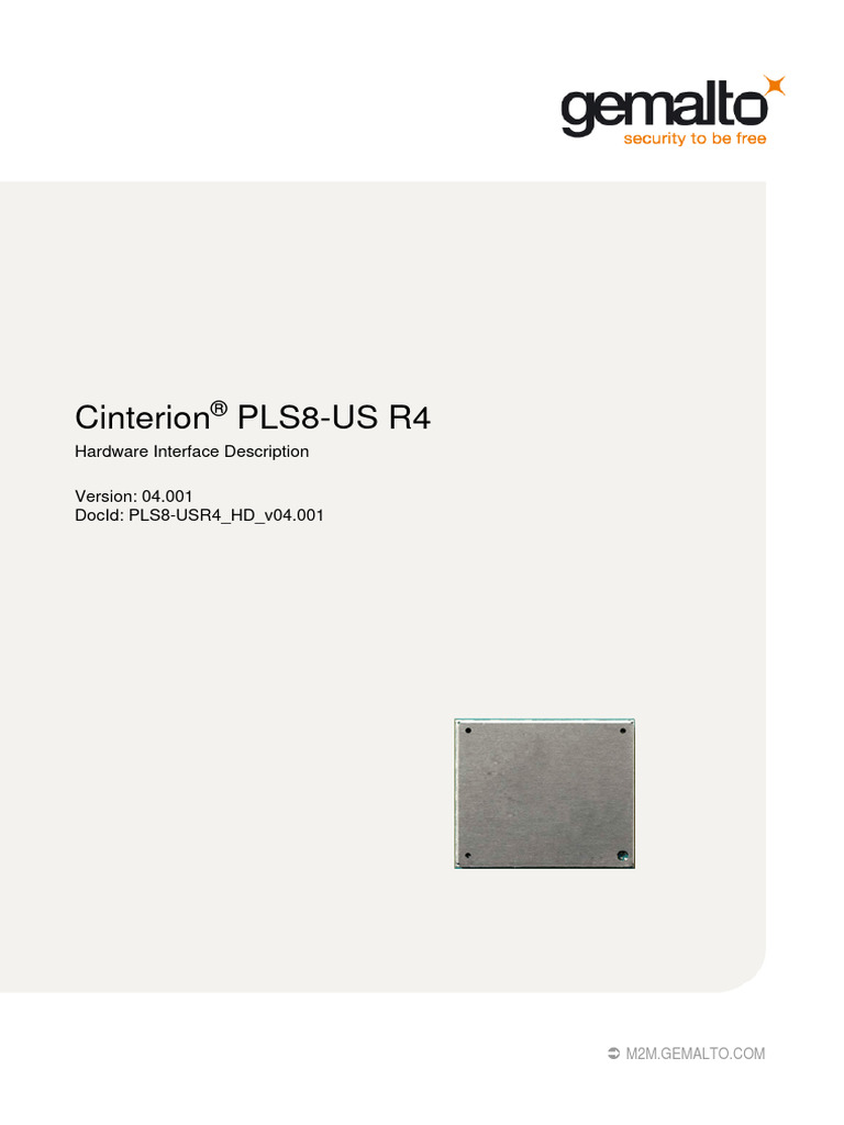 Cinterion - PLS8-US R4 - HID - v04.001 - 6-23-17 | PDF | General Packet ...
