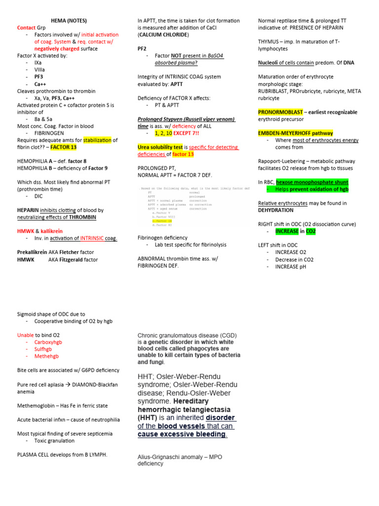 HEMA | PDF | Coagulation | Blood