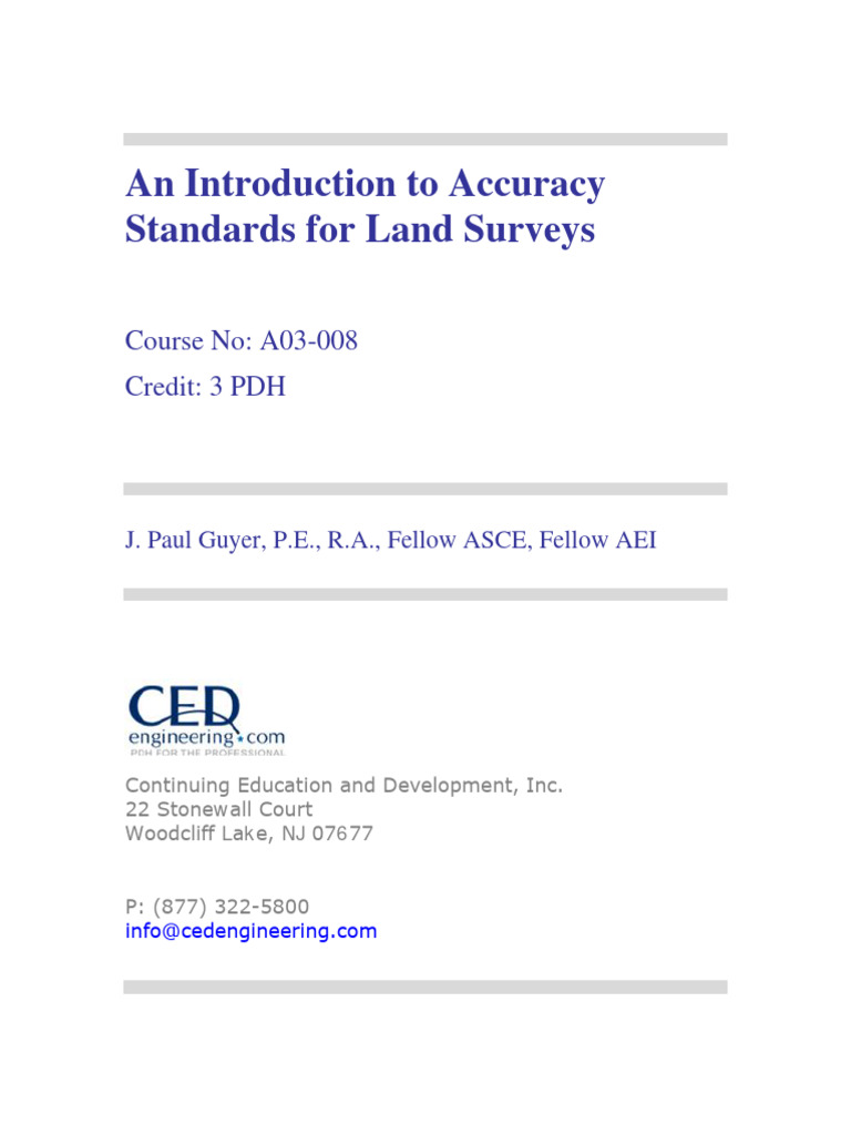 An Introduction To Accuracy Standards For Land Surveys R1 | PDF ...