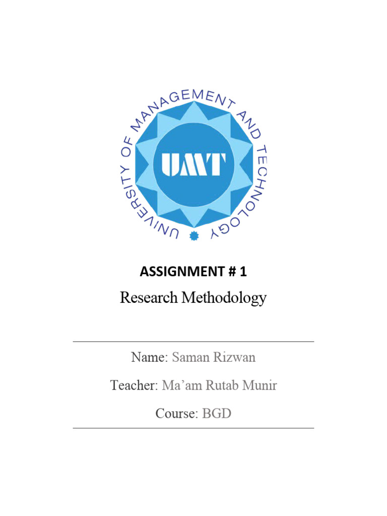 Research Methodology Assignment # 1 | PDF