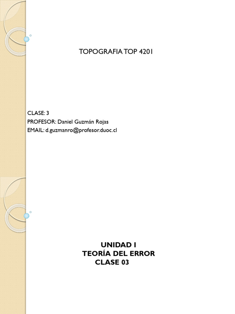 Clase 03 TOP4201 | PDF | Exactitud y precisión | Medición