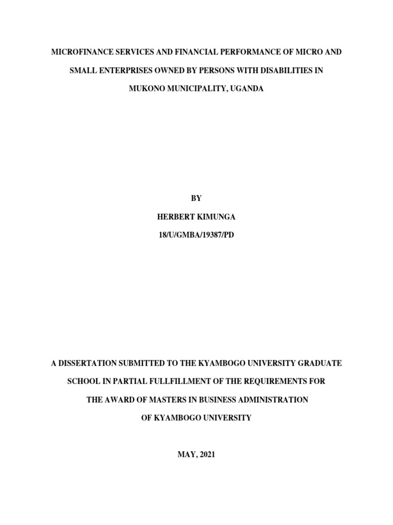 Herbert Kimunga Gmba 2021 | PDF | Microfinance | Science