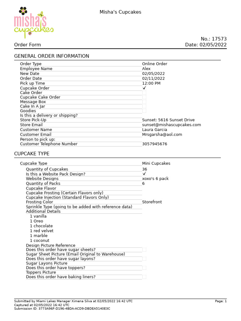 Order_Form-1 | PDF | Cupcake | Desserts