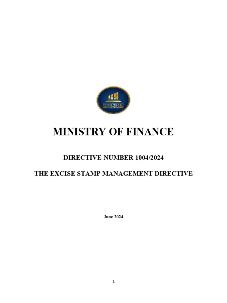 The Excise Stamp Management Directive - 1004 - 2024 | PDF | Excise ...
