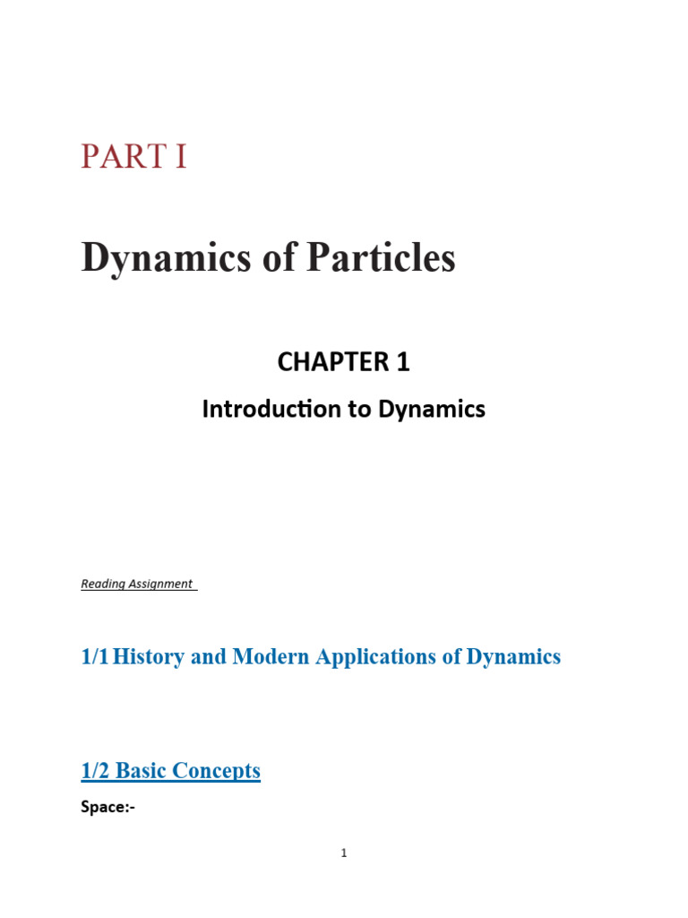 CHAPTER 1 Introduction to Dynamics | Download Free PDF | Force ...