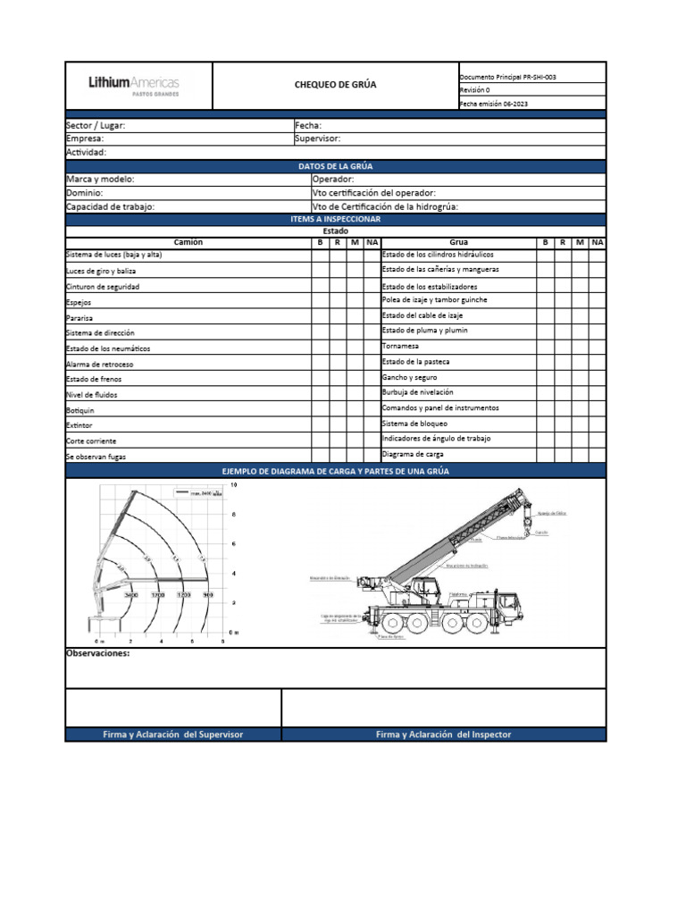 Formulario 4-Check list de grúa | PDF | Vehículo de motor | Vehículos