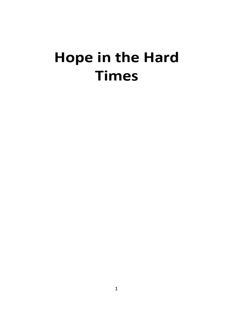 Hope in The Hard Times Study Guide | Download Free PDF | Bible ...