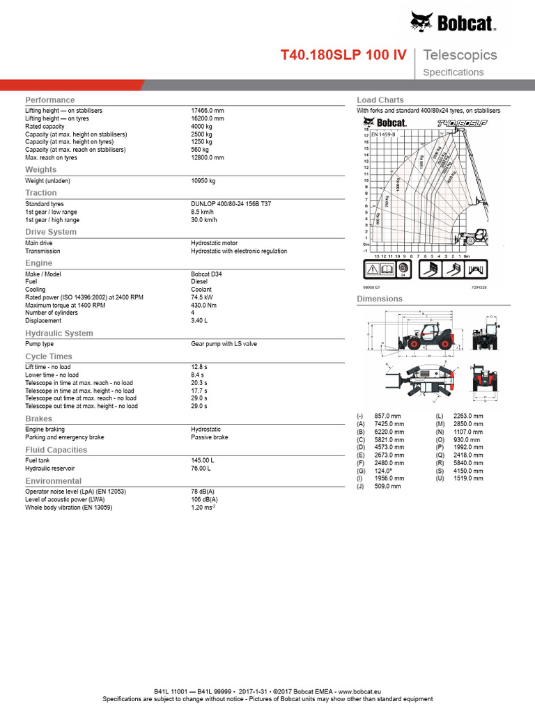 Bobcat T40.180-Telehandler-Specifications | Download Free PDF ...