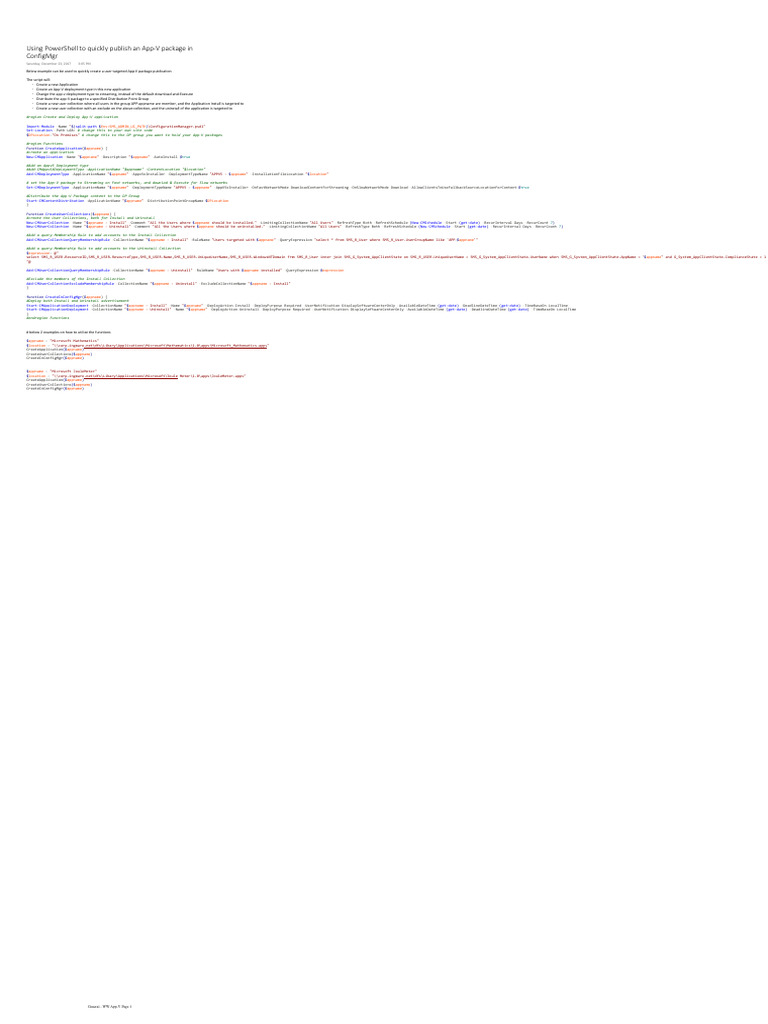 Using PowerShell To Quickly Publish An App-V Package in ConfigMgr | PDF | Computer Architecture ...