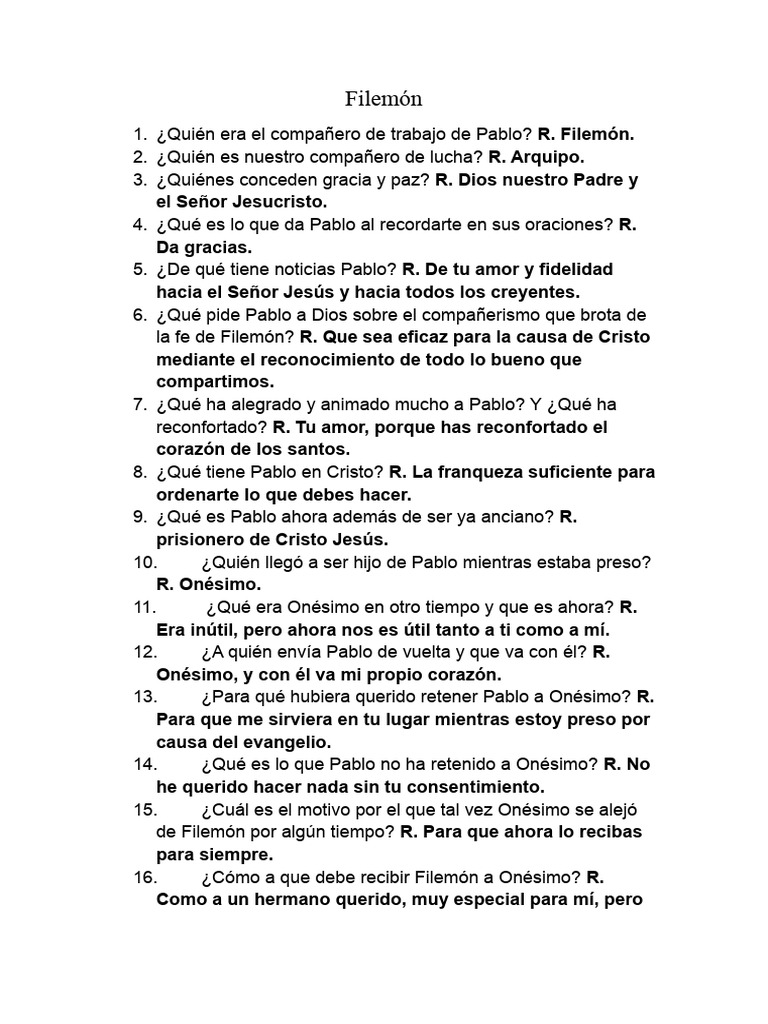 Filemón | PDF | Epístola a Filemón | Pablo el apóstol