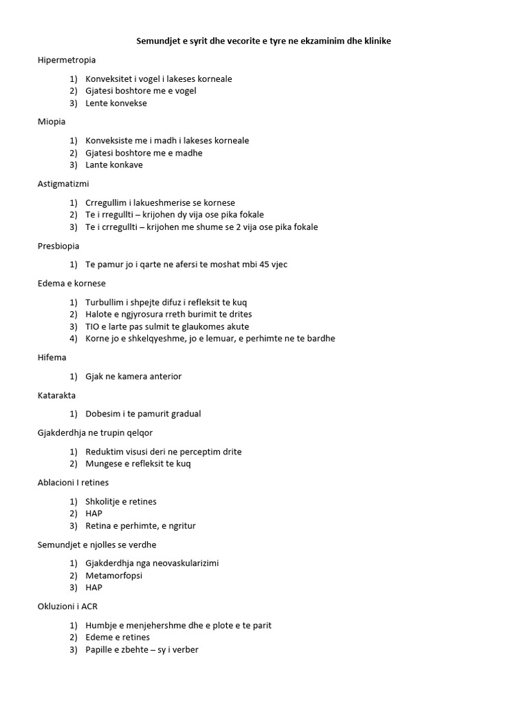 Oftalmo Permbledhje | PDF