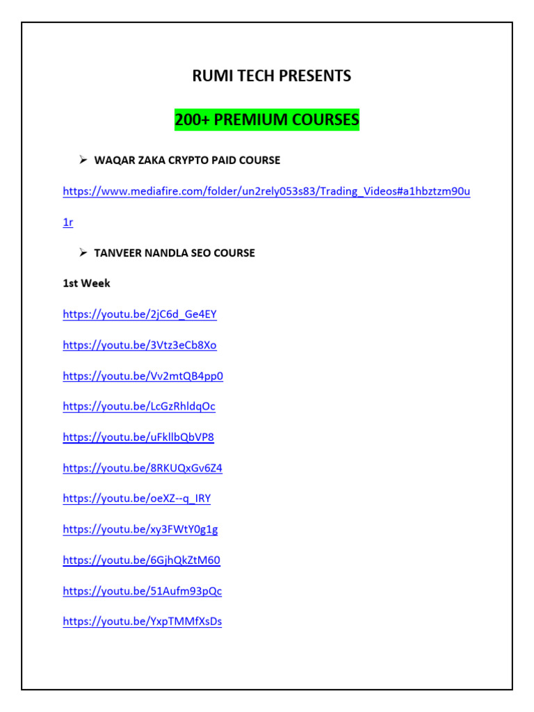 200+ Premium Courses by Rumi Tech-1 | PDF | Adobe Photoshop | Word Press