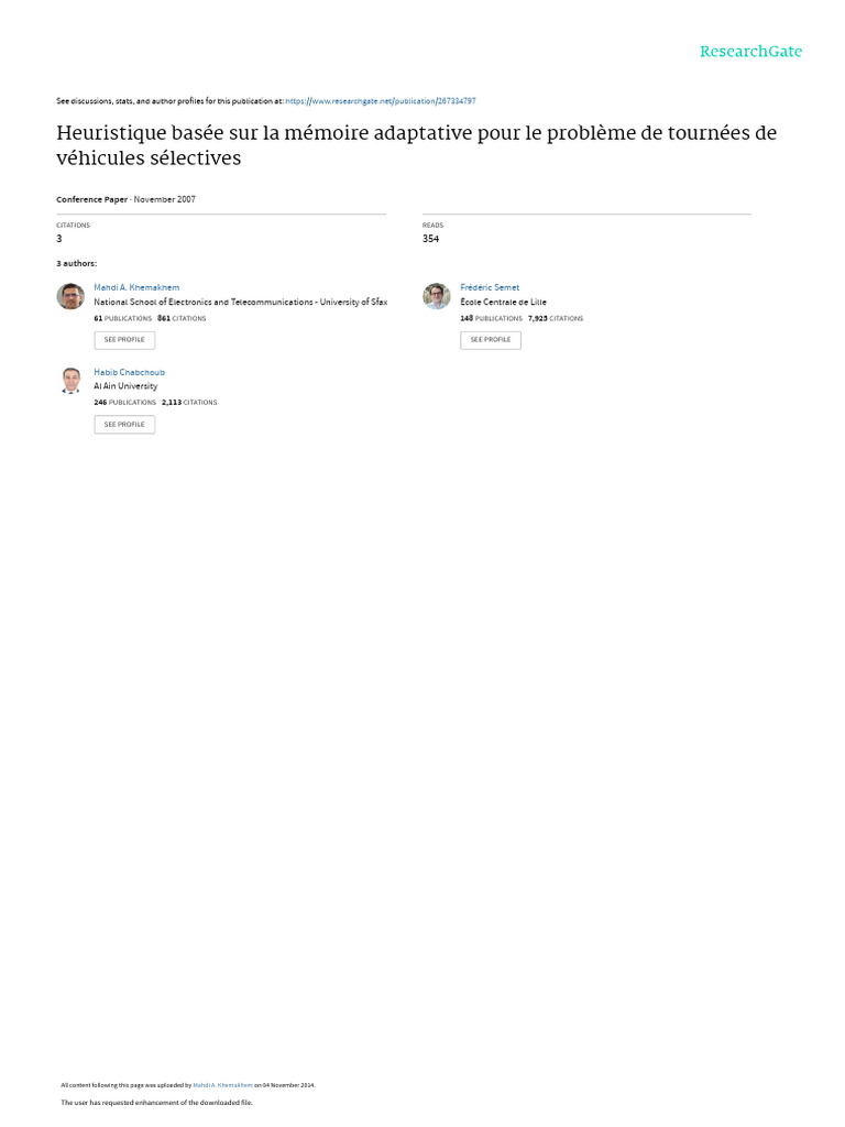 Heuristique mémoire adaptative pour SVRP | PDF | Informatique théorique ...