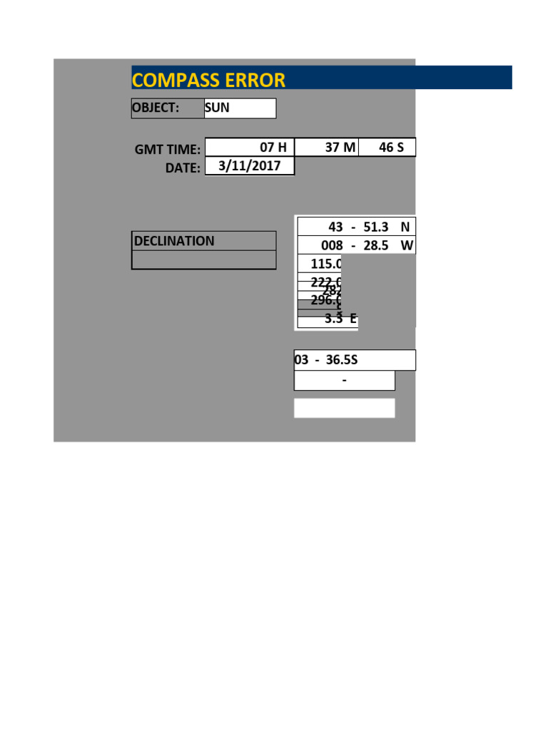 Gyro Error Calculation With Polaris Unlock | PDF | Cartography | Geodesy