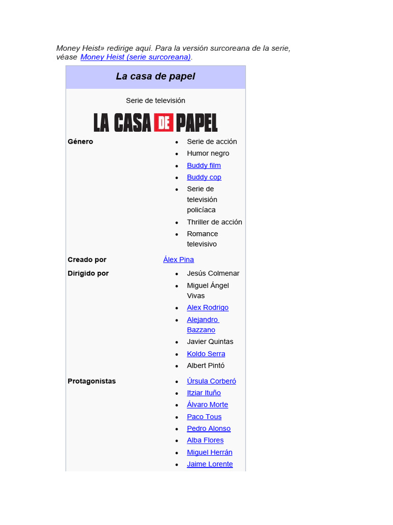 La Casa de Papel | PDF